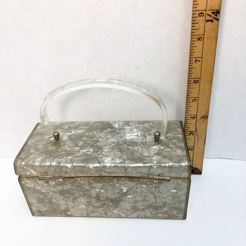 Myles Originals Miami Confetti Lucite Vintage Bag Purse Top Handle ...