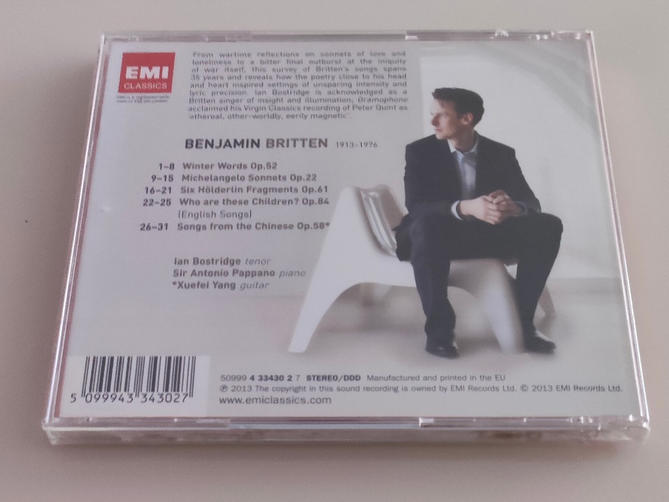 Britten Songs by Ian Bostridge, Antonio Pappano (CD, 2013 ...