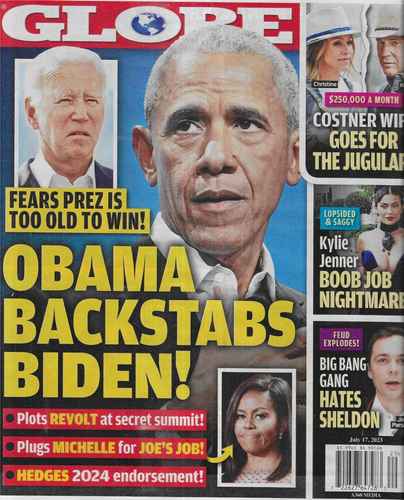 Globe Magazine Barack Obama Kevin Costner Kylie Jenner Jim Parsons Tom ...