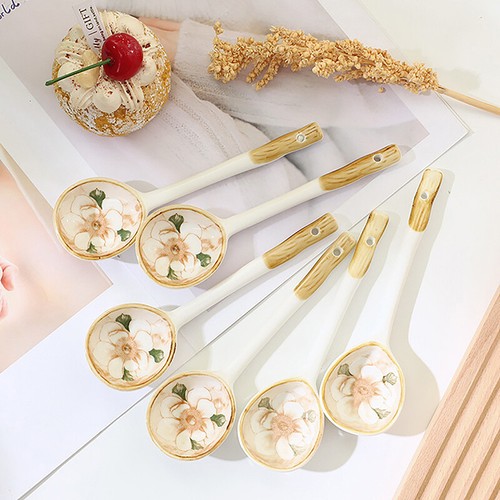 Cute Ceramic Spoon Cute Little Soup Spoon Ice Cream Hand Painted ...