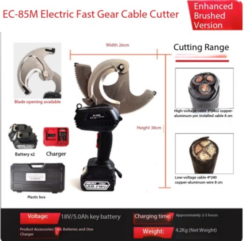 Electric Cable Cutter for Copper and Aluminum Ratchet Wire Cutting ...
