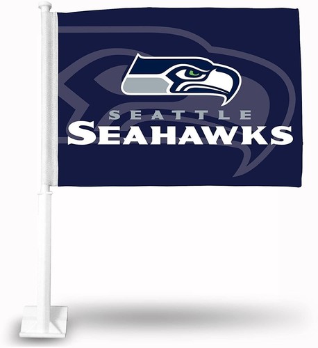 Seattle Seahawks Car Flag with Display Pole Secondary Logo Design | eBay