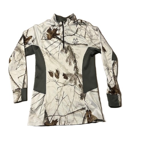 Realtree APC 1/4 Zip Pullover White Snow Camo Hunting Shirt Unisex L | eBay