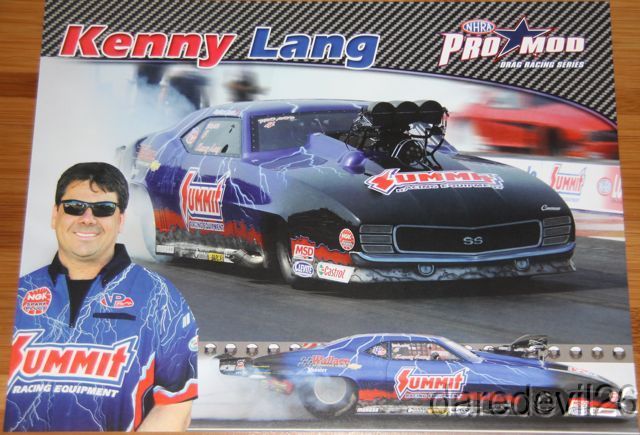 2013 Kenny Lang Summit '69 Chevy Camaro Pro Mod NHRA postcard | eBay