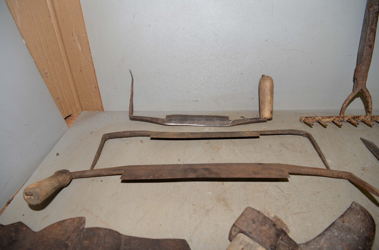 Whaling tool lot scrapers forged rake axe & knives cleavers collectible ...