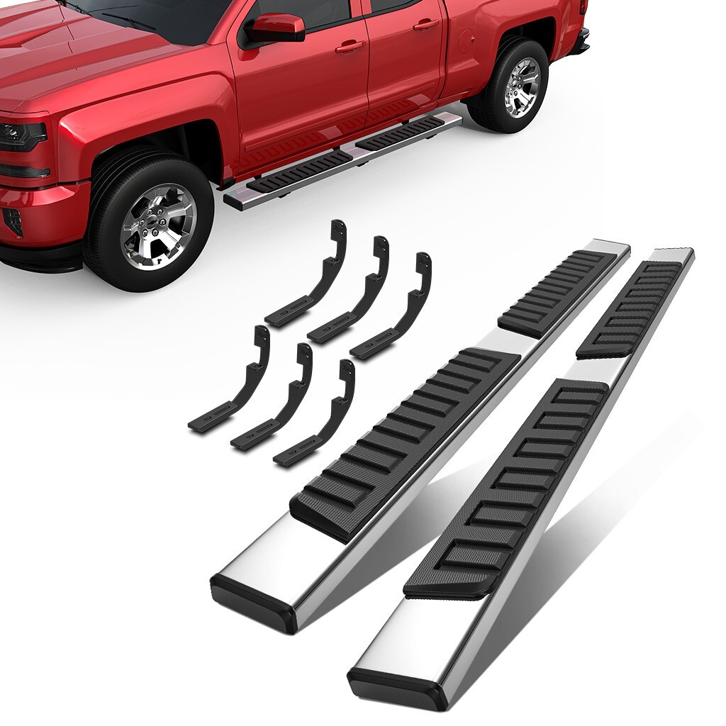 6" Side Running Board For 19-22 Silverado Sierra 1500 2500HD Double ...