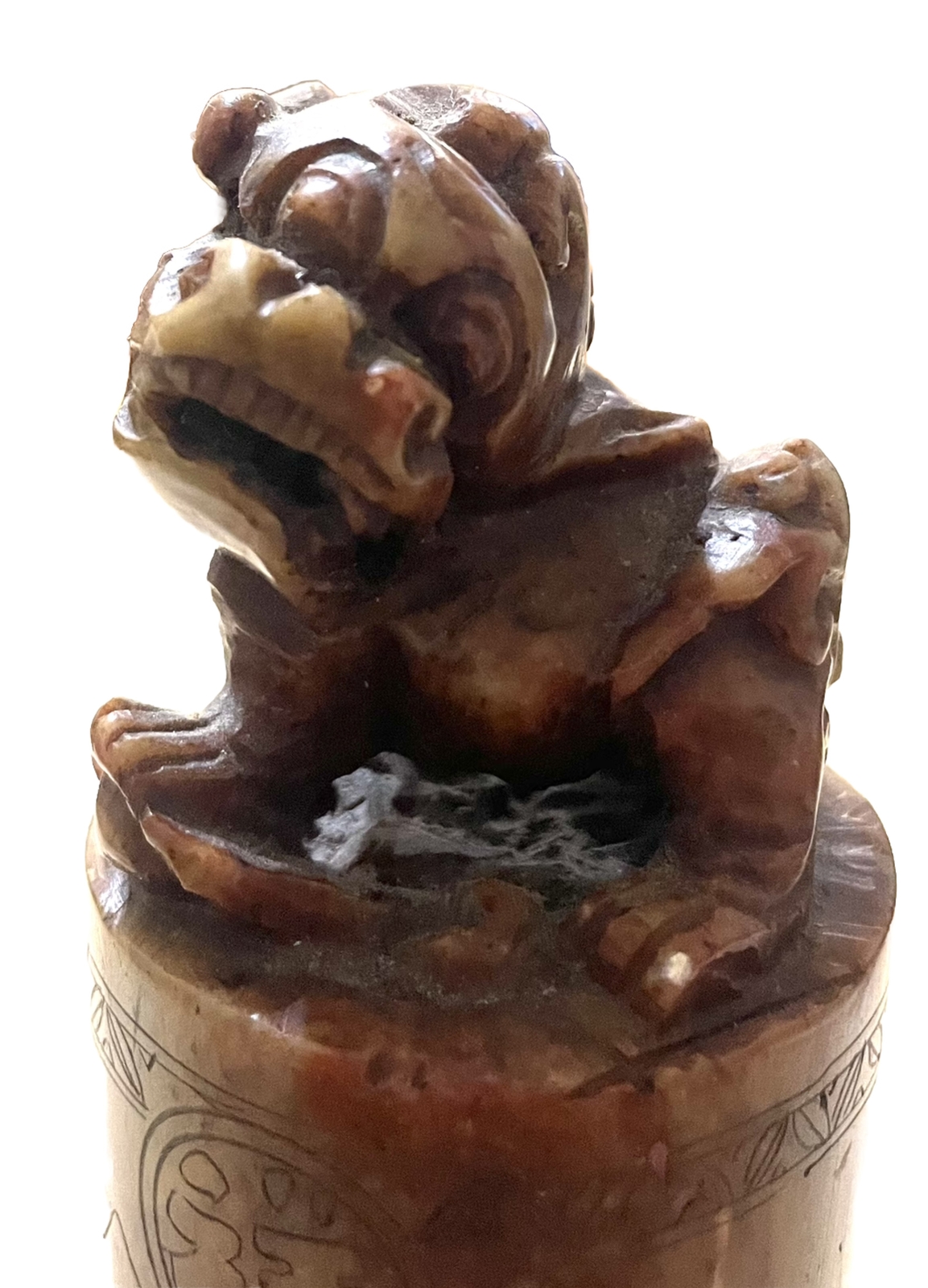 Antique Chinese Signature Chop Seal Agate Carved Foo Dog | eBay