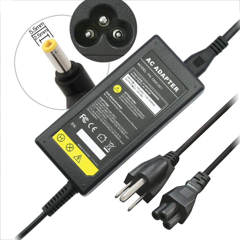 new LCD AC Power Supply Adapter DC 12 Volt 5 Amp (12V 5A) LCD Monitor ...
