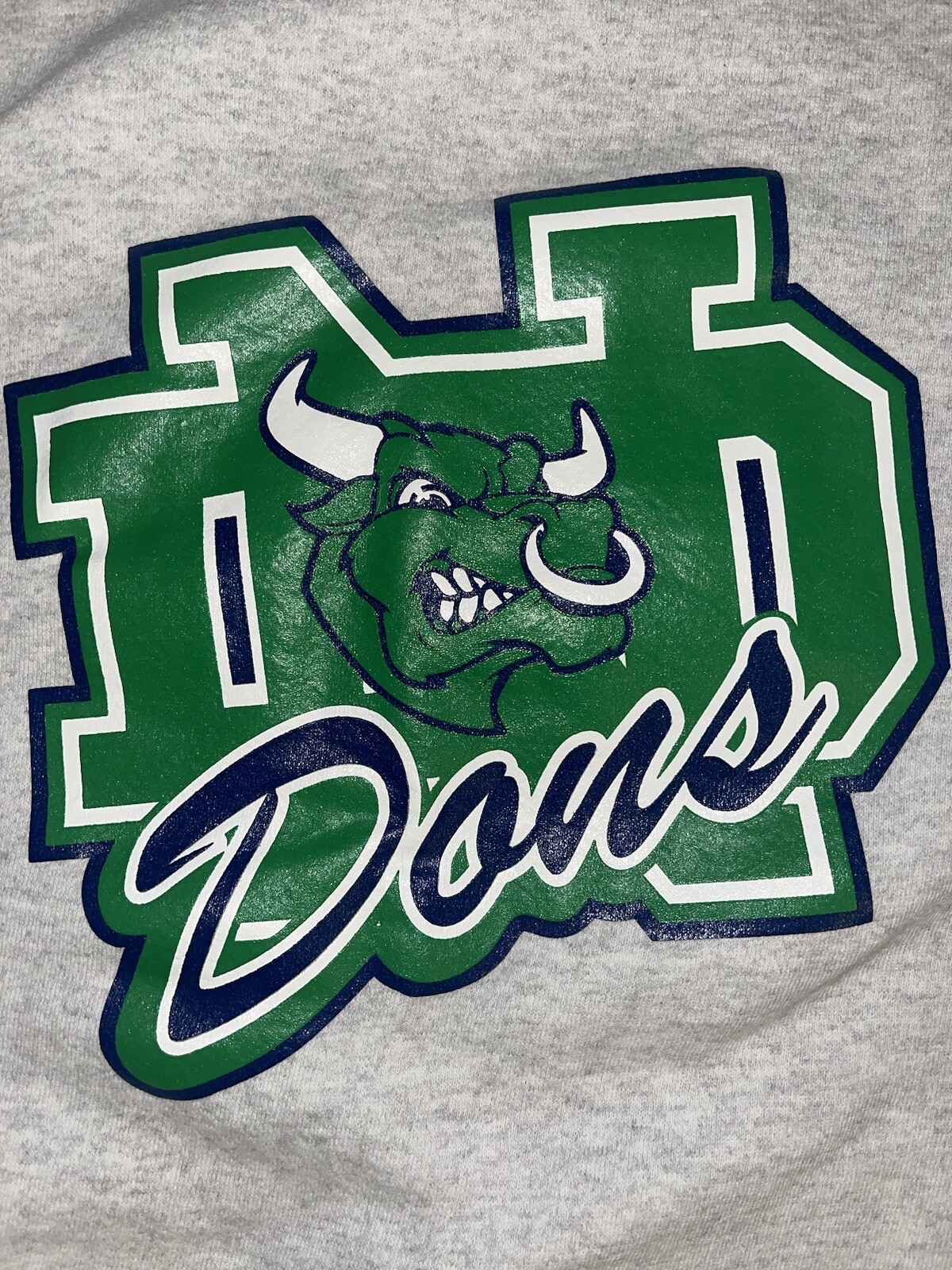 RARE! Mens Notre Dame Dons Bull Logo Heather Gray Swe… - Gem