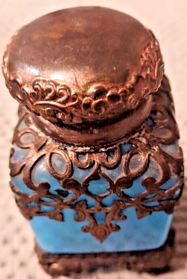 French Palais Royal Perfume Bottle Blue Opaline Ormolu Mount | eBay