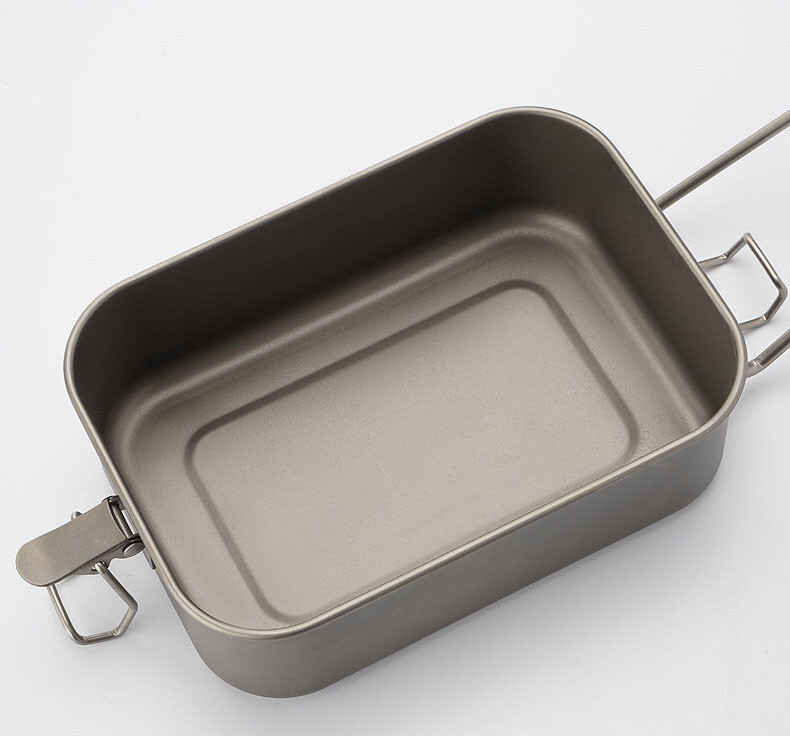 800ml Outdoor Survival Lightweight Pure Titanium Mess Tin Fast Cooking ...