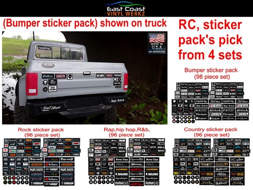 RC Crawler 1/10 Scale Bumper stickers decals - 4 Styles - for Axial ...
