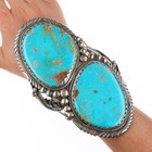 6.75" Vintage Huge Stover Paul Navajo sterling silver turquoise cuff ...