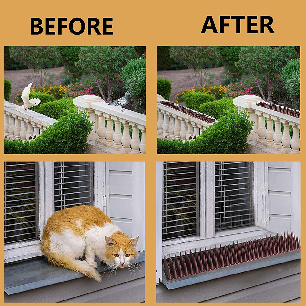48X Cat Bird Repellent Spikes Outdoor Fence Security Deterrent Climb ...