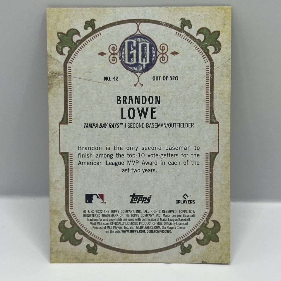 2022 Topps Gypsy Queen Baseball Brandon Lowe Base #42 Tampa Bay Rays ...