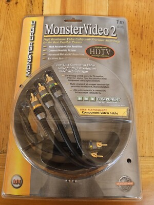 Monster Component Video 3 RCA 24K Connector Cables! NEW! 3 Ft! JB | eBay