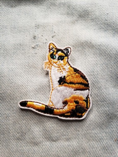 Calico Cat Embroidered Iron On Patch Free Shipping | eBay