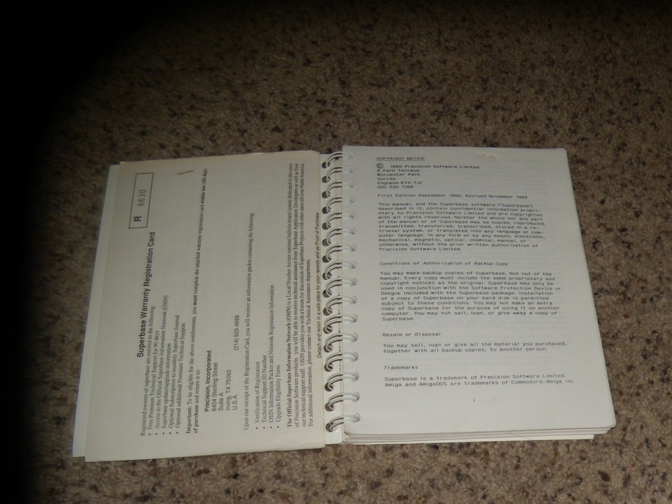 Superbase Personal Relational Database System Commodore Amiga with ...