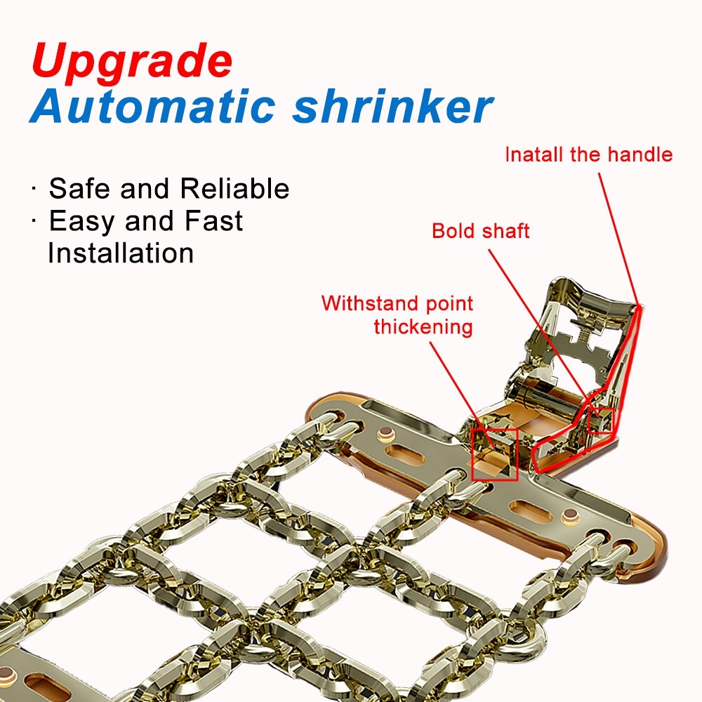 Car Tire Anti-skid Chain Steel Chains for Snow Mud Road Fit Tire Width ...
