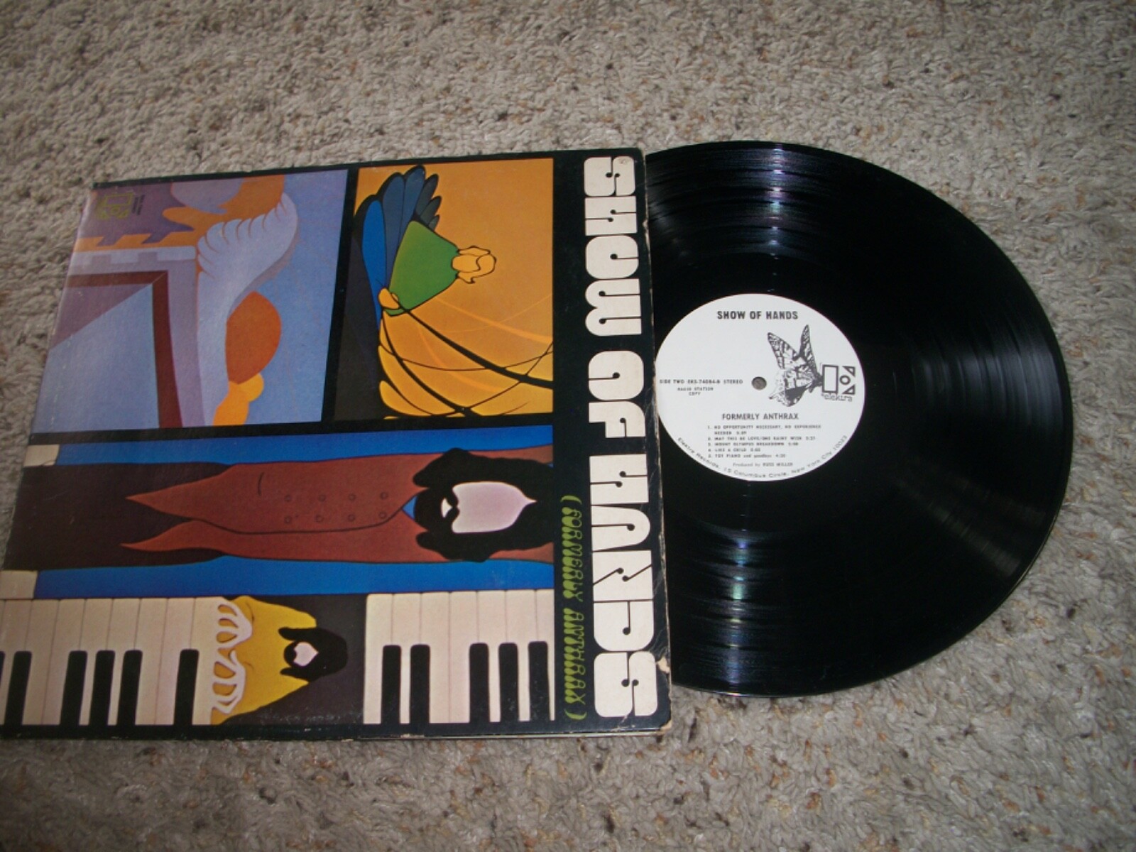 Show Of Hands LP-Formerly Anthrax-1970-Elektra-White Label Promo ...