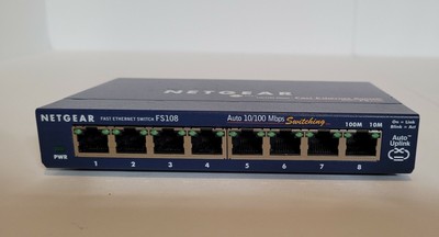 NETGEAR 8-Port 10/100Mbps Fast Ethernet Switch MODEL:FS108 /without ...