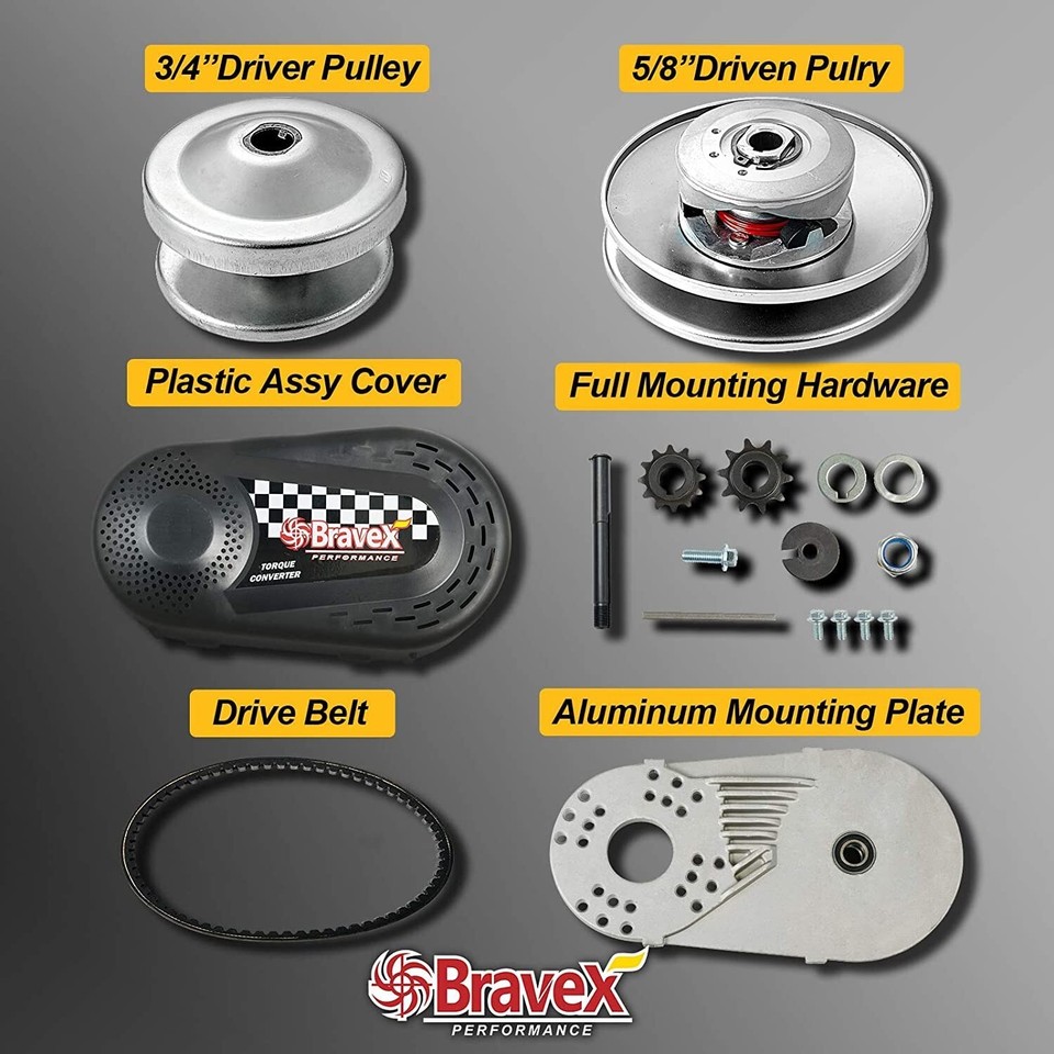 Complete Torque Converter for Predator 212 Go Kart Clutch Kit Set 3 ...