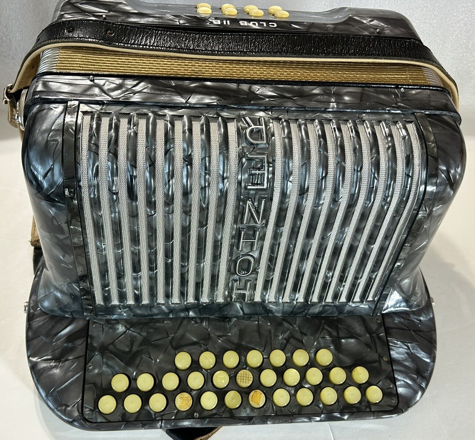 Hohner Club IIB Accordion 1930s Marbled Gray With Case And Strap Nice ...