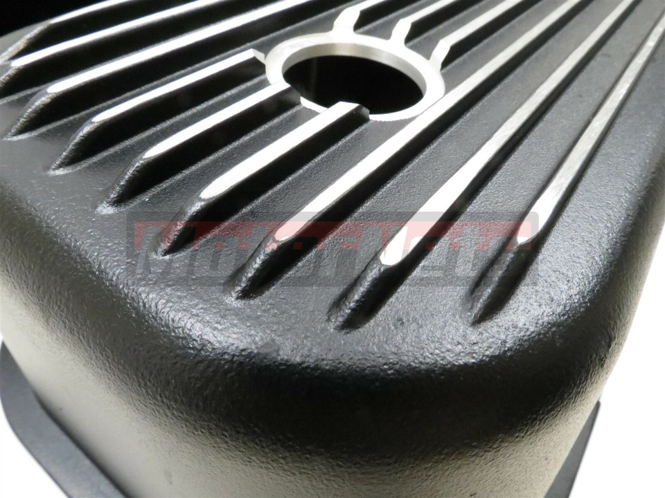 BBC Big Block Chevy Black Aluminum Valve Cover Tall Fin 396 427 454 Fin ...