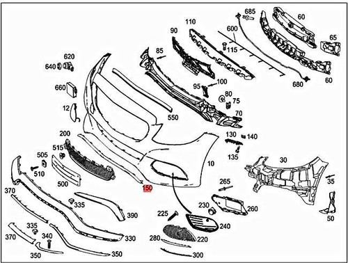 Genuine MERCEDES A205 C205 S205 W205 Cover bumper area 2058853123 | eBay