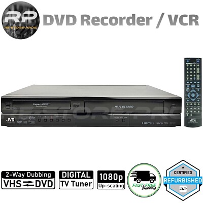 JVC DR-MV150B DVD VCR Combo Player VHS to DVD Recorder HDMI 1080p ...