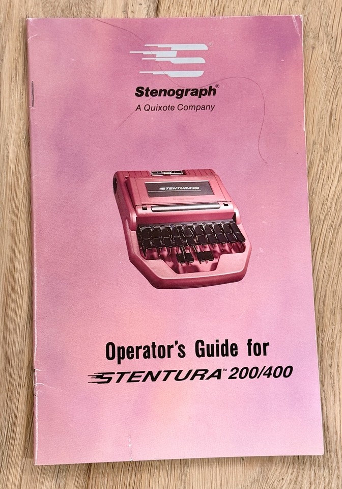 Stentura 200 Stenograph w/ Tripod, Manual, Books, Advertising ...