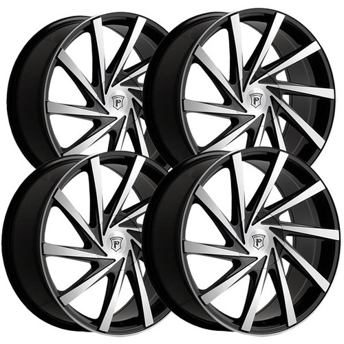 (Set of 4) Pinnacle P90 Turbina 18x8 5x110/5x115 +40 Black/Machined ...