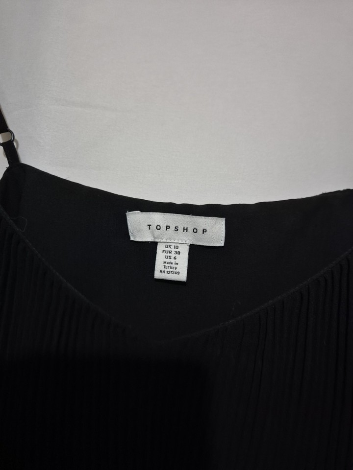 Topshop Vintage Y2K Womens Black Lined Layered String Floaty Ribbed ...