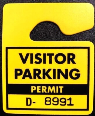 ⭐ORIGINAL/BEST/REAL!⭐ VISITOR PARKING PERMIT MIRROR PLASTIC CAR HANG TAG PERMITS | eBay