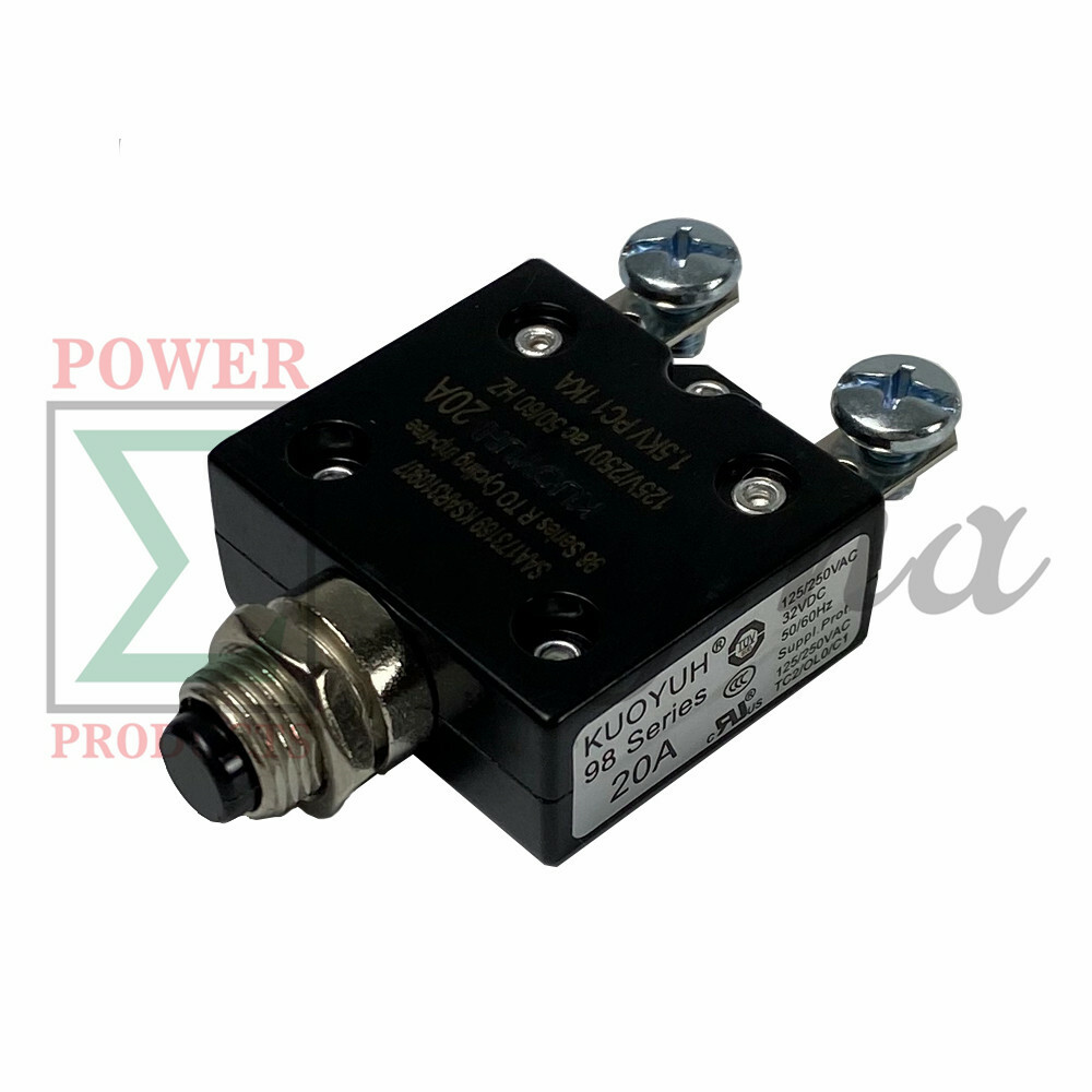 Panel Mount Reset Thermal Push Button Circuit Breaker 20A Amp 125 ...