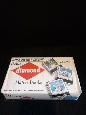 Vintage Diamond Match Books Matches Box Case 50 Advertising Red Movie ...