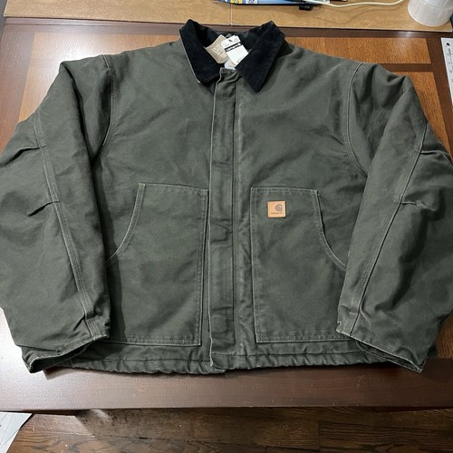 NWT Carhartt Jacket J22 Mos Moss Green Olive Vintage Style Canvas Size ...
