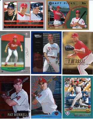 Huge 40 + different PAT BURRELL cards lot RC 1999 - 2010 Phillies Rays ...