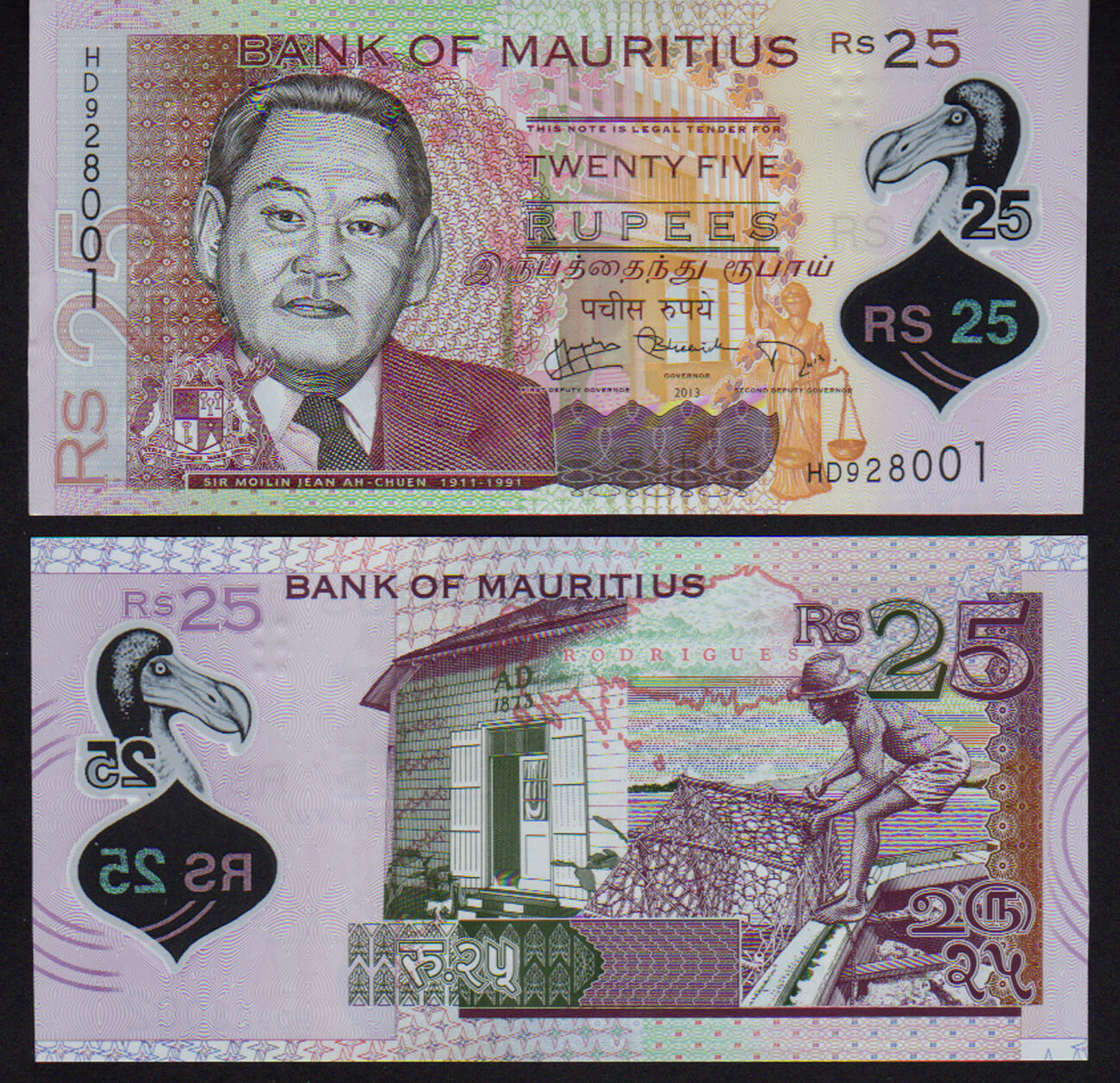 Mauritius 25 Rupees 2013 P64 Mint Unc Polymer note | eBay