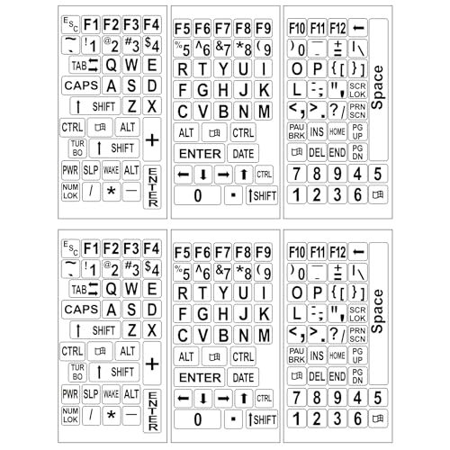 [2 Pack] English Large Letters White Keyboard Stickers Keyboard Letters ...