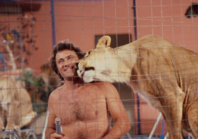 Tarzan Zerbini lion tamer in Those Amazing Animals 1980s TV Old Photo 3 ...