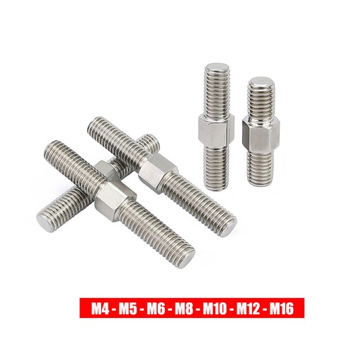 M3-M16 Left and Right Thread Double End Thread Rod Studs Bolt A2 ...