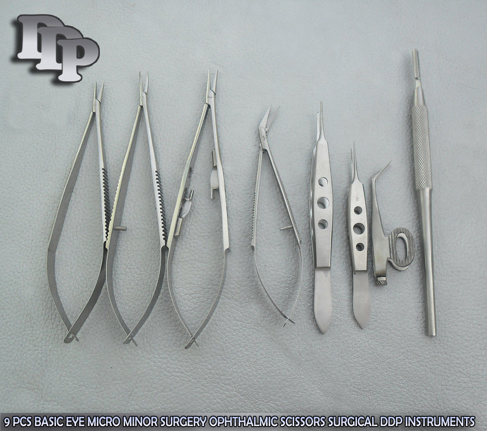 9 Pcs Basic Eye Micro Minor Surgery Ophthalmic Scissors Surgical Instru ...