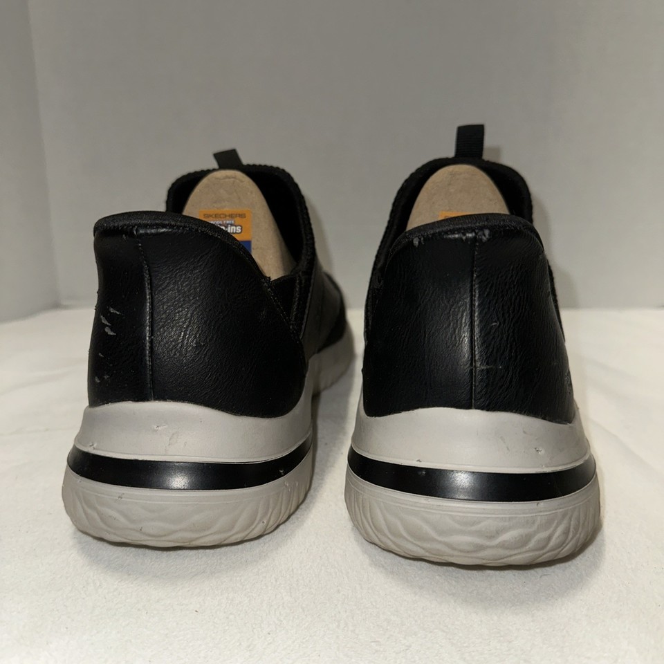 Skechers Men's Delson Hands Free Swift Fit Casual Sneaker Black and ...