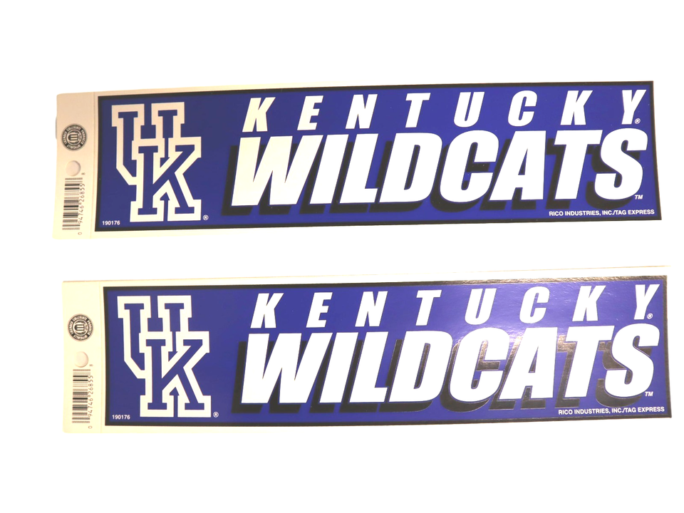 Kentucky Wildcats Bumper Stickers 4-Pack 9" Car Truck College Decals ...