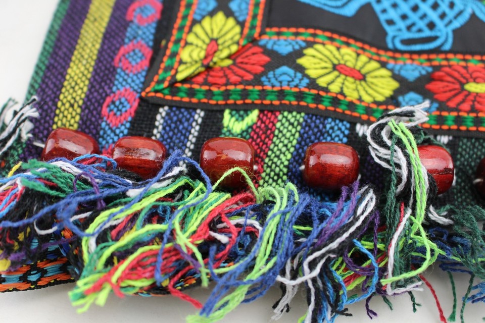 Ethnic Multicolor Embroidered Traditional Folk Style Shoulder Bag with ...