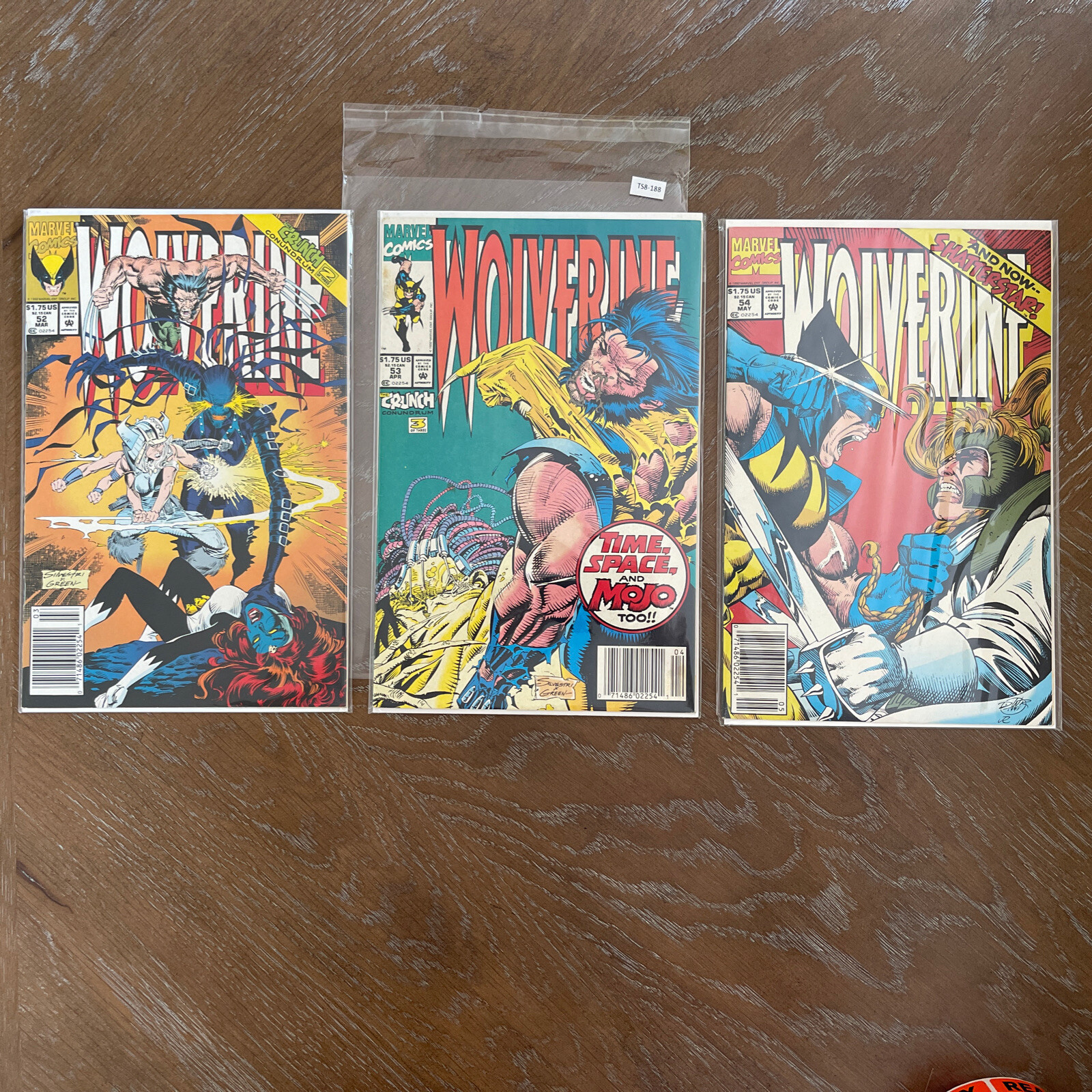 WOLVERINE #'S 52-54 MARVEL COMIC BOOK NEWSSTAND HIGH GRADE AVG 7.5 TS8 ...