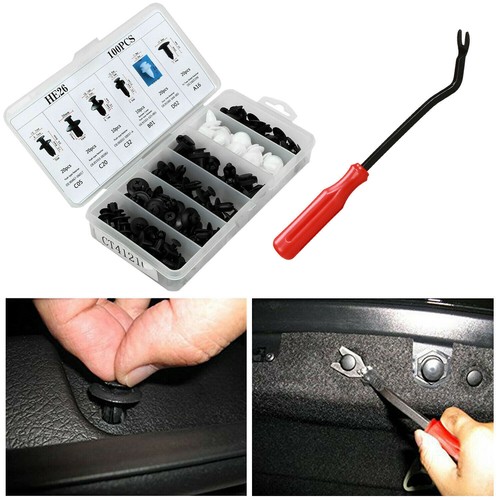 100PCS Box Set Bumper Fender Liner Push Type Retainer Clips for Nissan ...