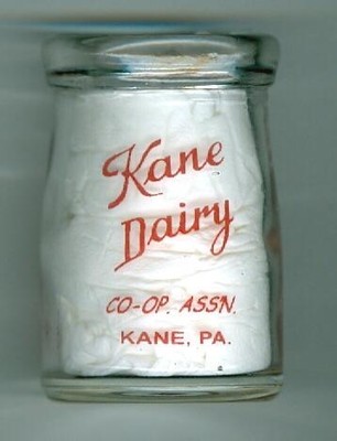 Super Nice Kane Dairy 3/4 oz. Creamer Bottle Kane, Pa. | eBay