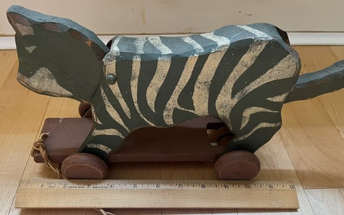 Hand Made Wood Cat Pull Along Toy, Heritage Toys, Sebee Maine, Moving ...